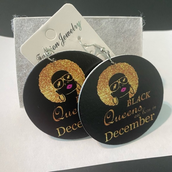 Jewelry | Natural Wooden Painted Earrings Ethnic Style Dangle December ...